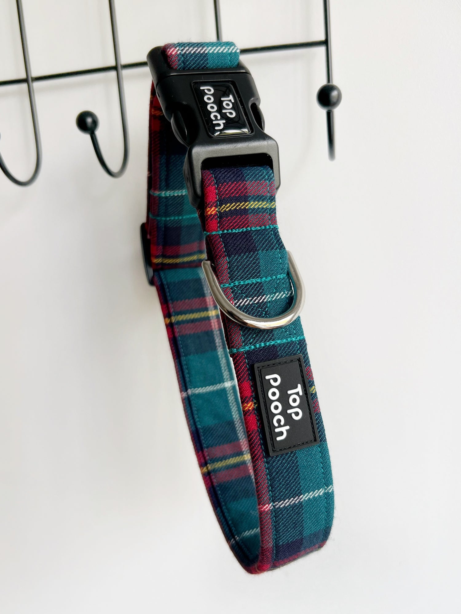Teal Tartan Dog Collar | Handmade Dog Collar | Fabric Dog Collar – Top ...